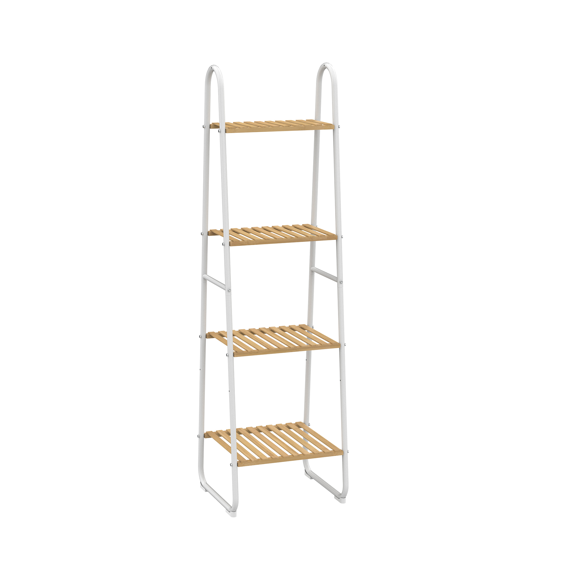 4-Tier Storage Rack with Bamboo Shelves,Garment Racks